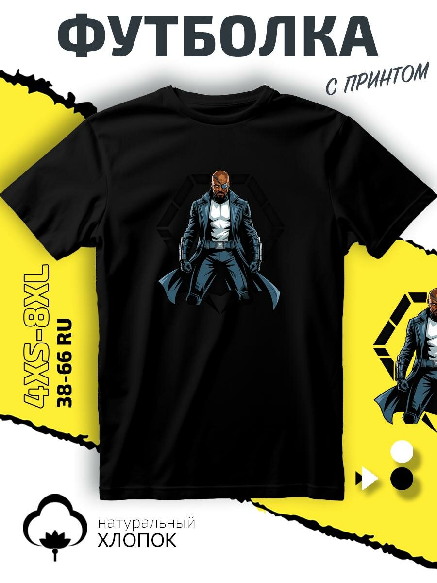 Футболка Ник Фьюри Marvel лидер Щ.И.Т.