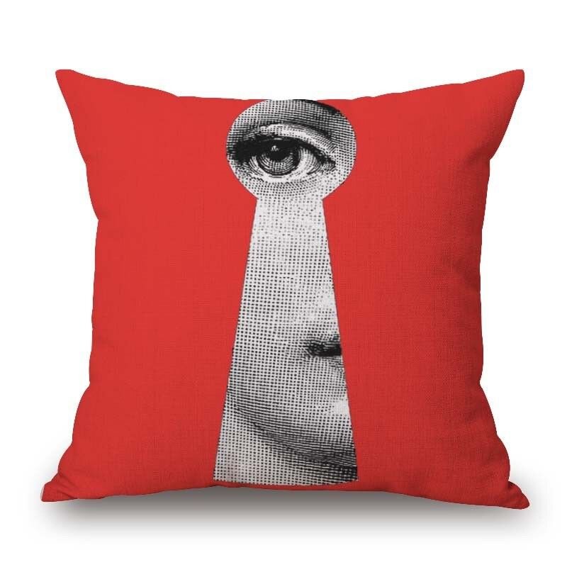 Наволочка для подушки linen vintage piero fornasetti face с элегантным дизайном и прочным материалом размер 25