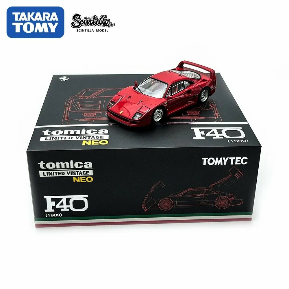 Машинка Tomytec 1/64 Tomica Limited Vintage Tomytec TLV LV-Ferrari F40 Red Alloy Car Model Collection Gift