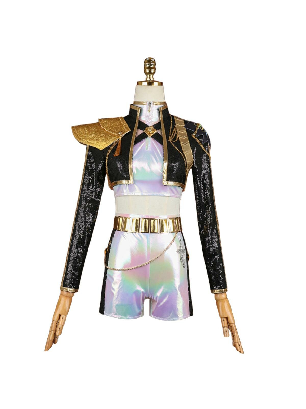 Охотник на Демонов Для Девочек Косплей Костюм Аниме Джетголд Костюм Куртка Жилет Ожерелье Брюки Подходит для Вечеринки на Хэллоуин