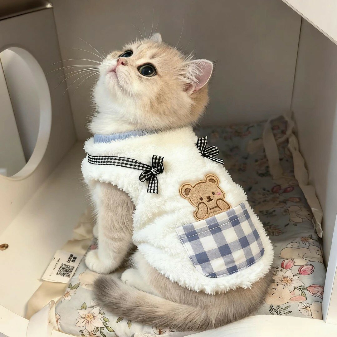 Одежда для кошек на осень и зиму, теплый жилет для кошек породы рэгдолл, флисовая куртка для котят и молодых кошек, с защитой от линьки и флисовой подкладкой.