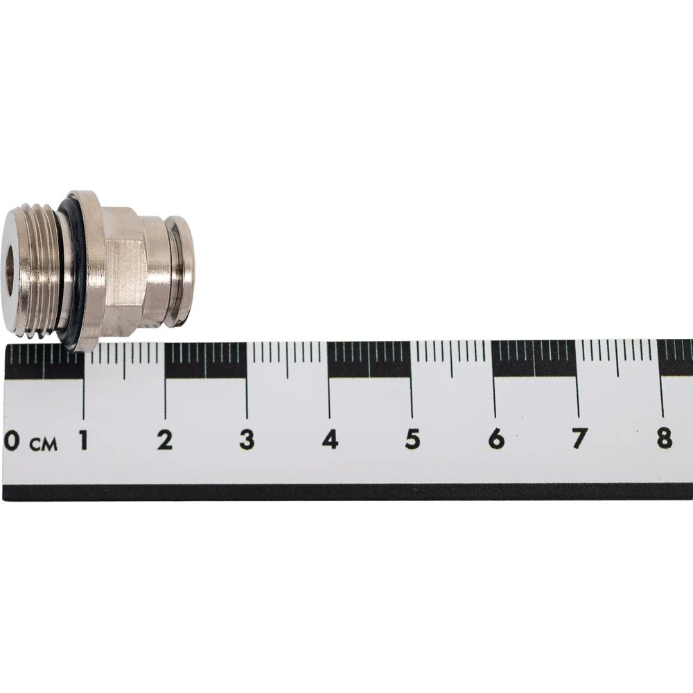 Фитинг 8 мм с наружной металлической резьбой G3/8" CDC Pneumatics BPC 3/8, переходник из нержавейки, пневматический — фото 1