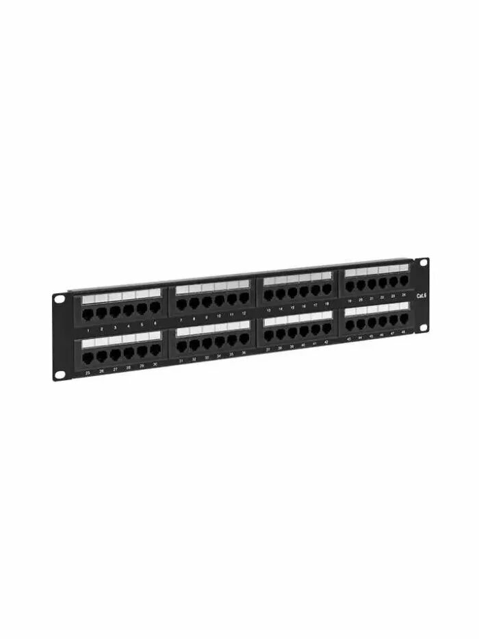 Патч-панель EKF TRCS-PPNL-6ASTP-1U24 TERACOM CS 19' Cat.6A 1U полный экран STP 24 порта RJ-45 Dual IDC с органайзером