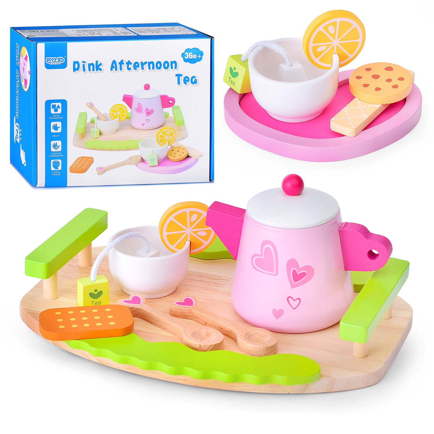 Набор посуды Щепочка D1673 "Чаепитие", дерево , детям от 3 лет