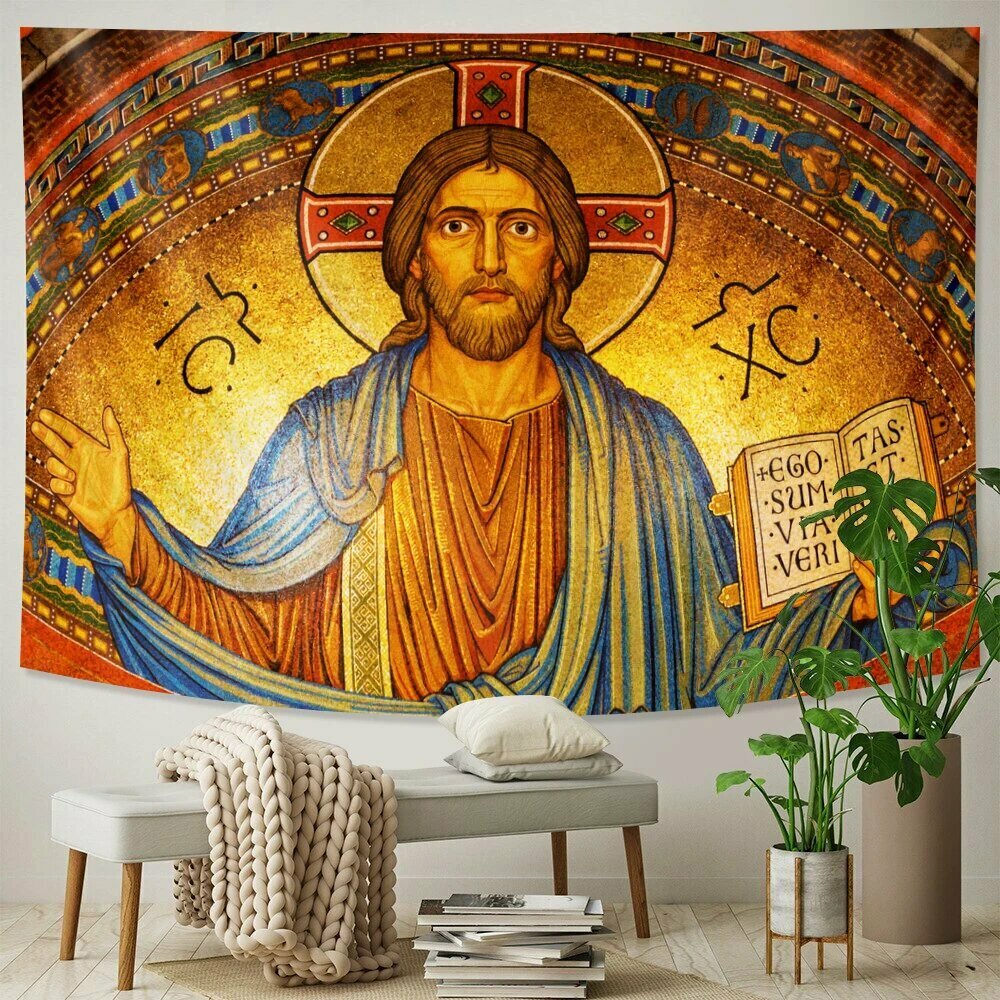 Гобелен с Иисусом Христом, полиэстер 150X130cm, jy-301-1