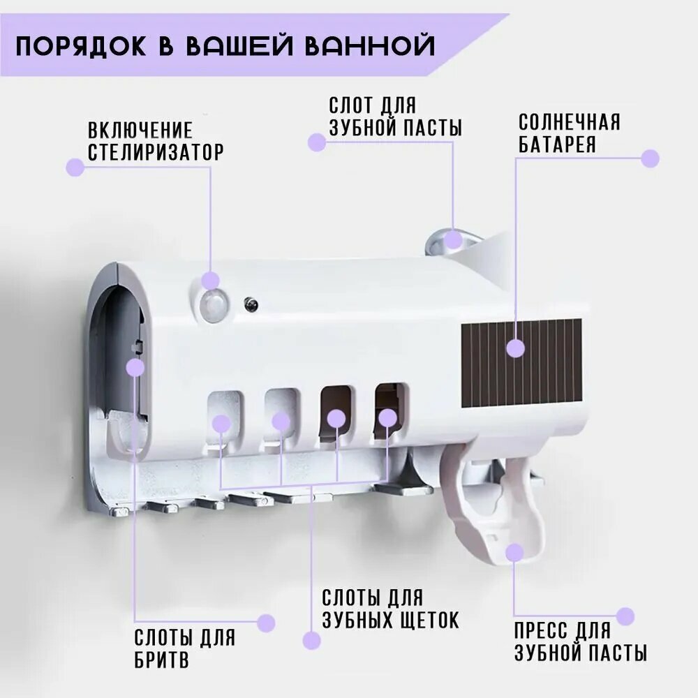 Держатель для зубных щеток "Здоровая жизнь", 1 шт