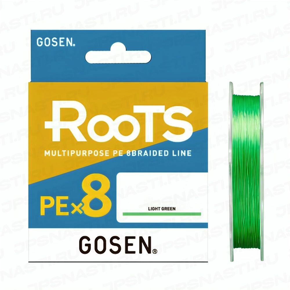 Плетеный шнур для рыбалки Gosen RooTS PE x8, #0.8, 150 м, зеленый