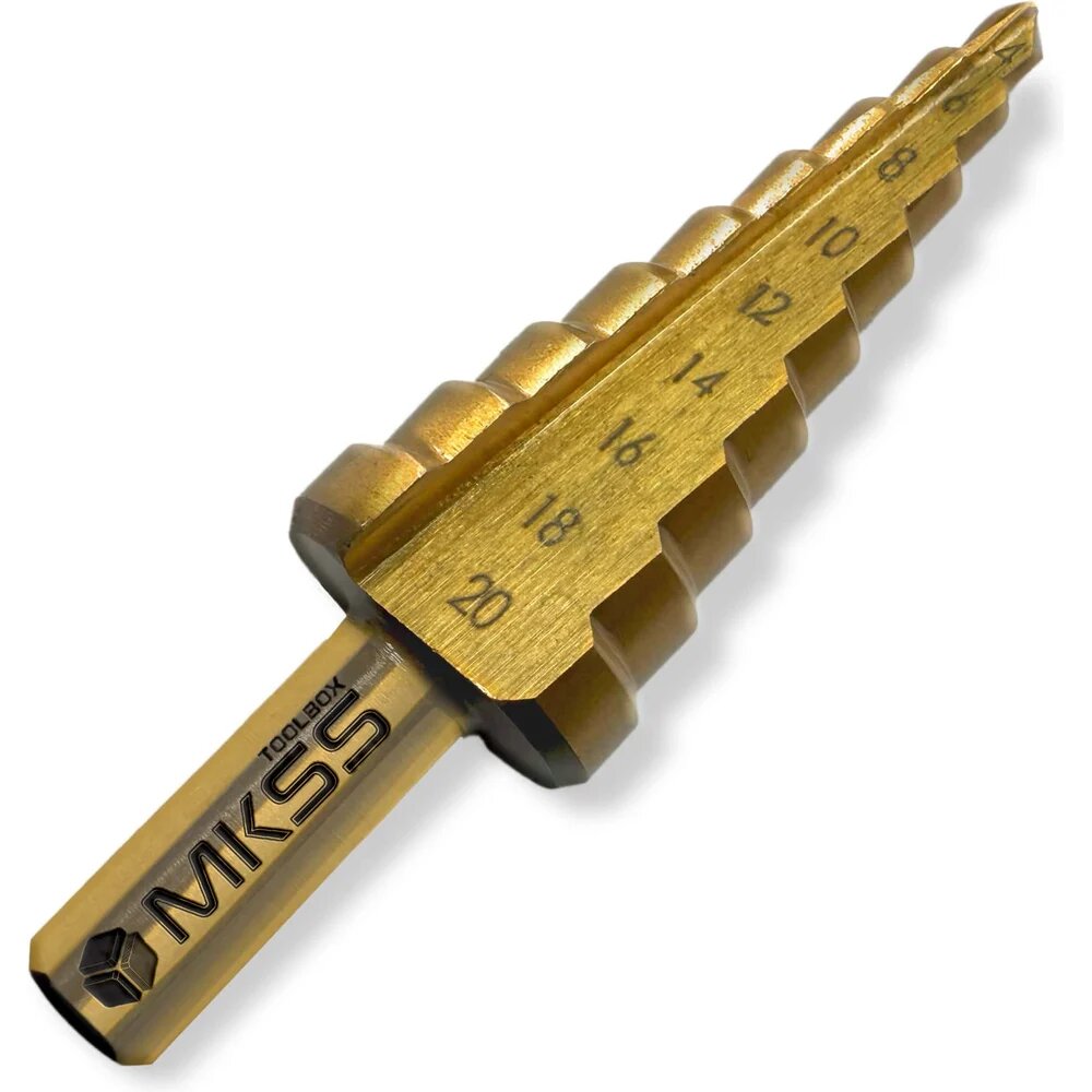 Сверло ступенчатое по металлу MKSS Toolbox HSS TiN 4-20мм ST1420