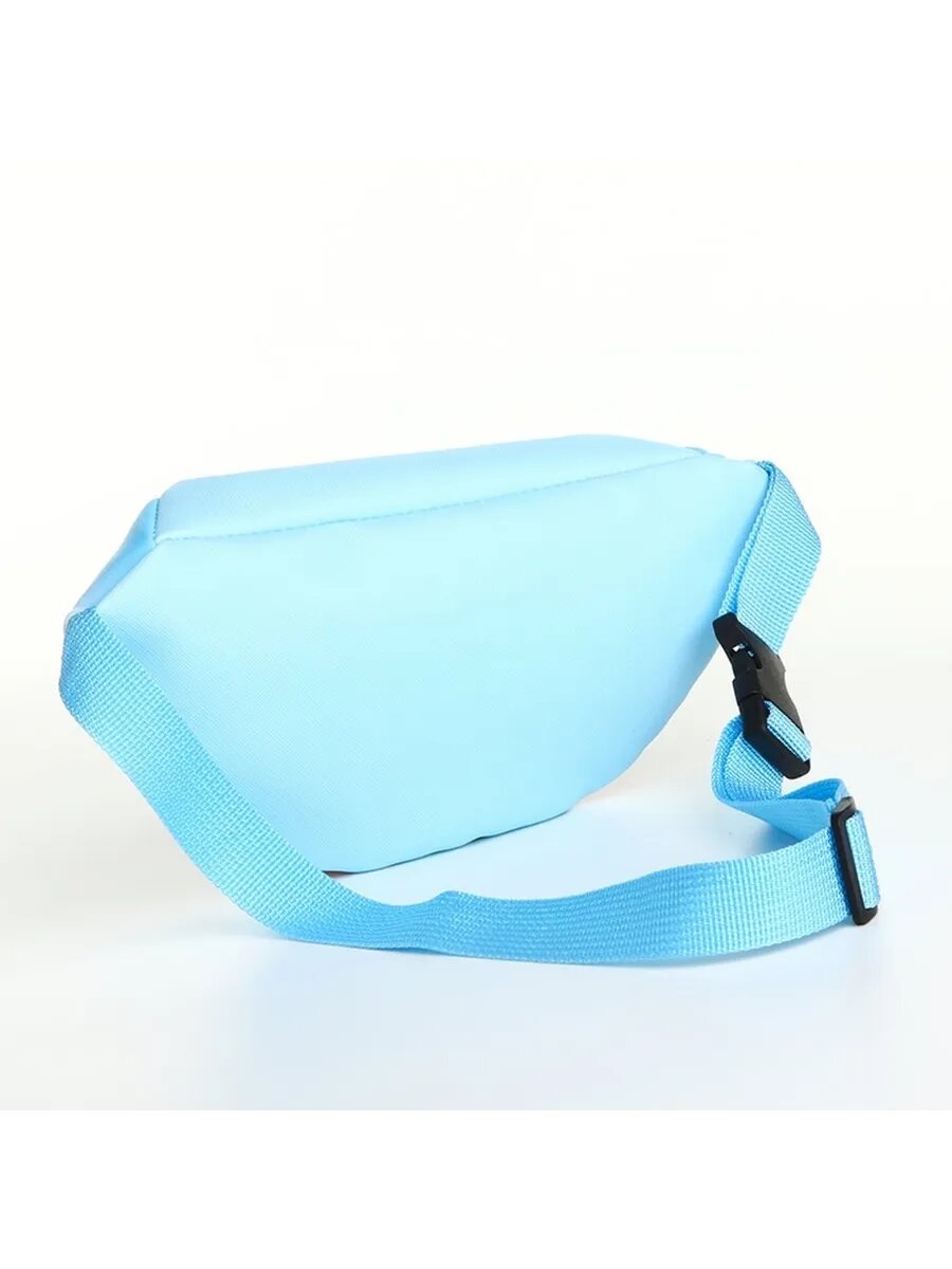 Детская поясная сумка с медведем, голубая/розовая