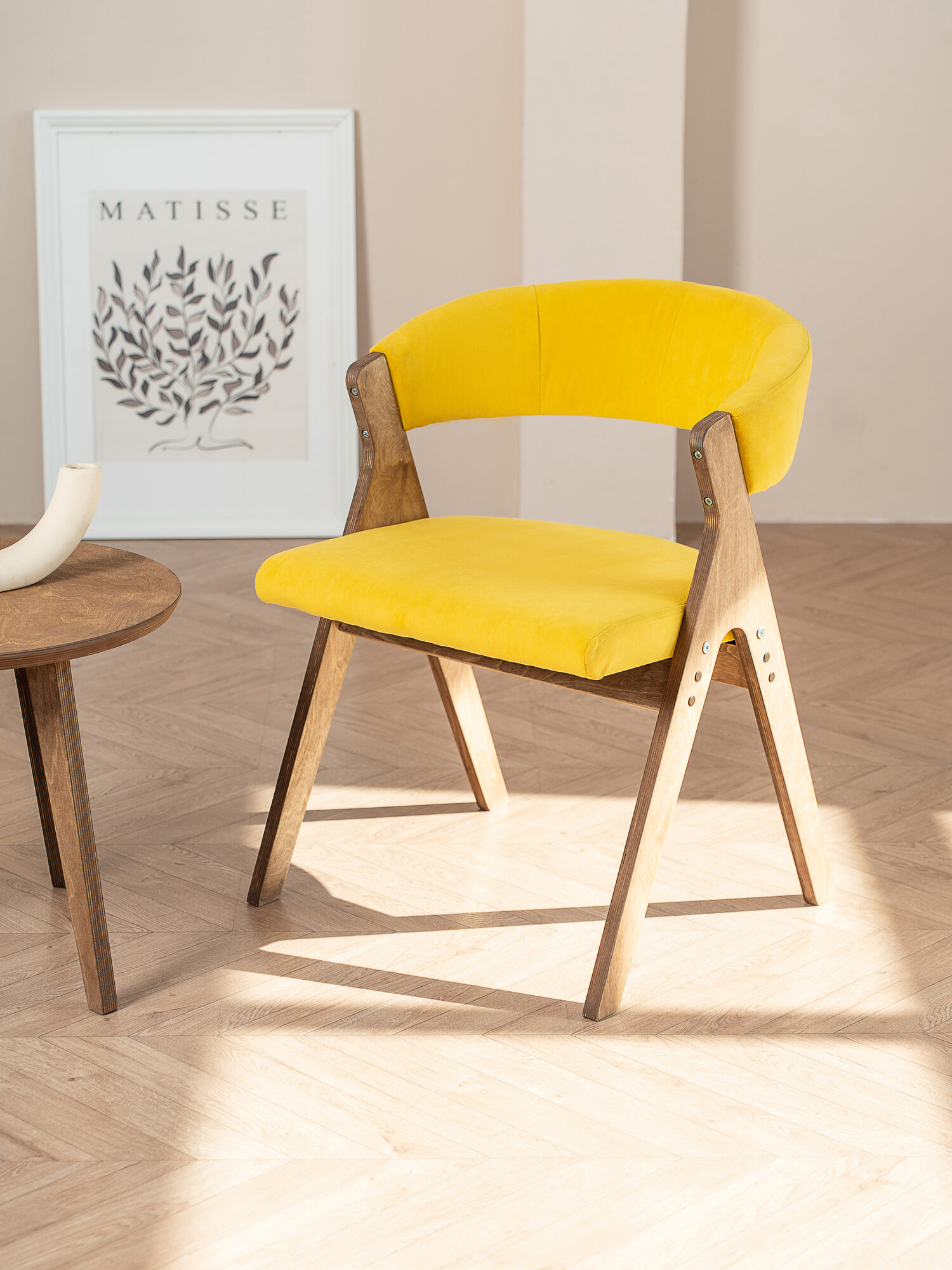 Стул Axioma Woodshop, велюр, антивандальная, мягкий, кухонный, до 150кг, ШхГхВ 54х50х73см