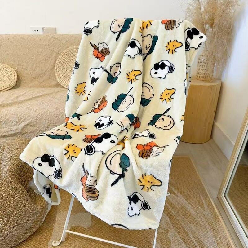 Плед с мультяшным рисунком от Miniso, теплый осенне-зимний плед, портативный плед для сна в общежитии, плед для дивана, 90*100 см.
