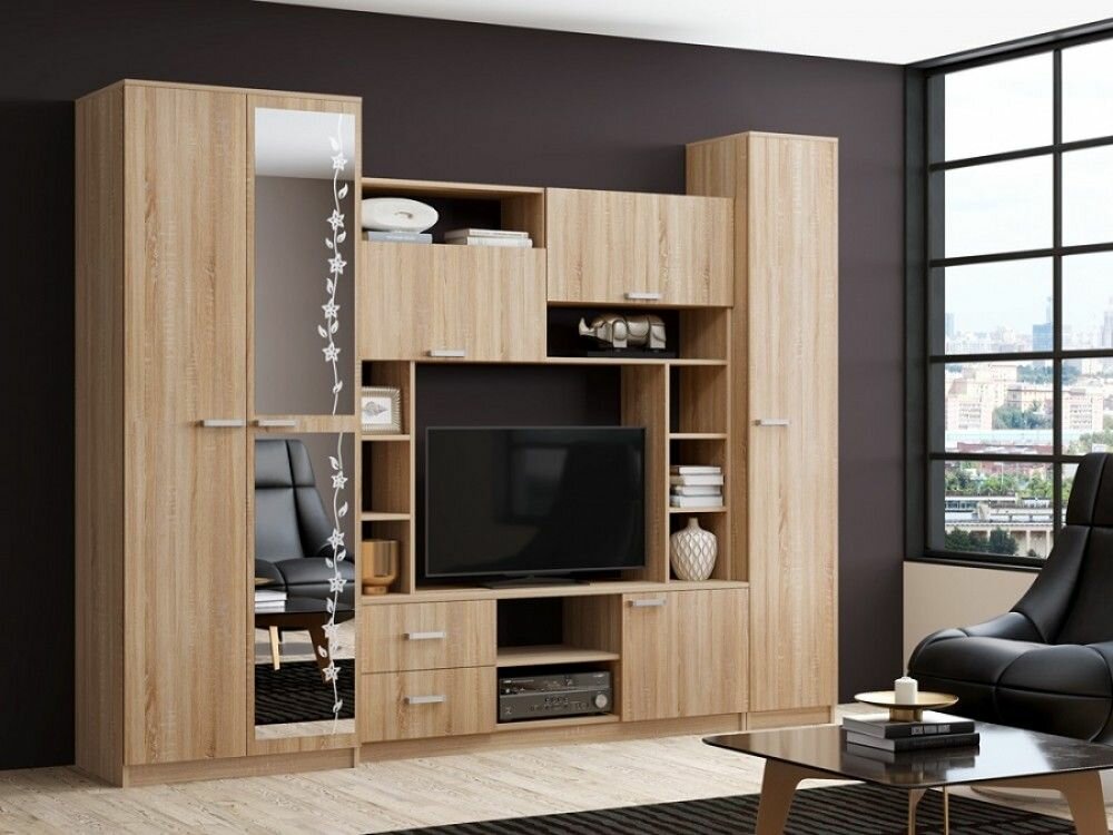 Гостиная Флора-4 ЛДСП сонома (Регион 058)