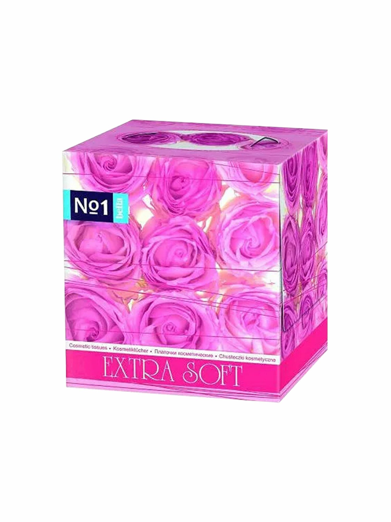 Платочки бумажные BELLA (белла) EXTRA Soft 2-х сл. косметические Роза - 80шт.