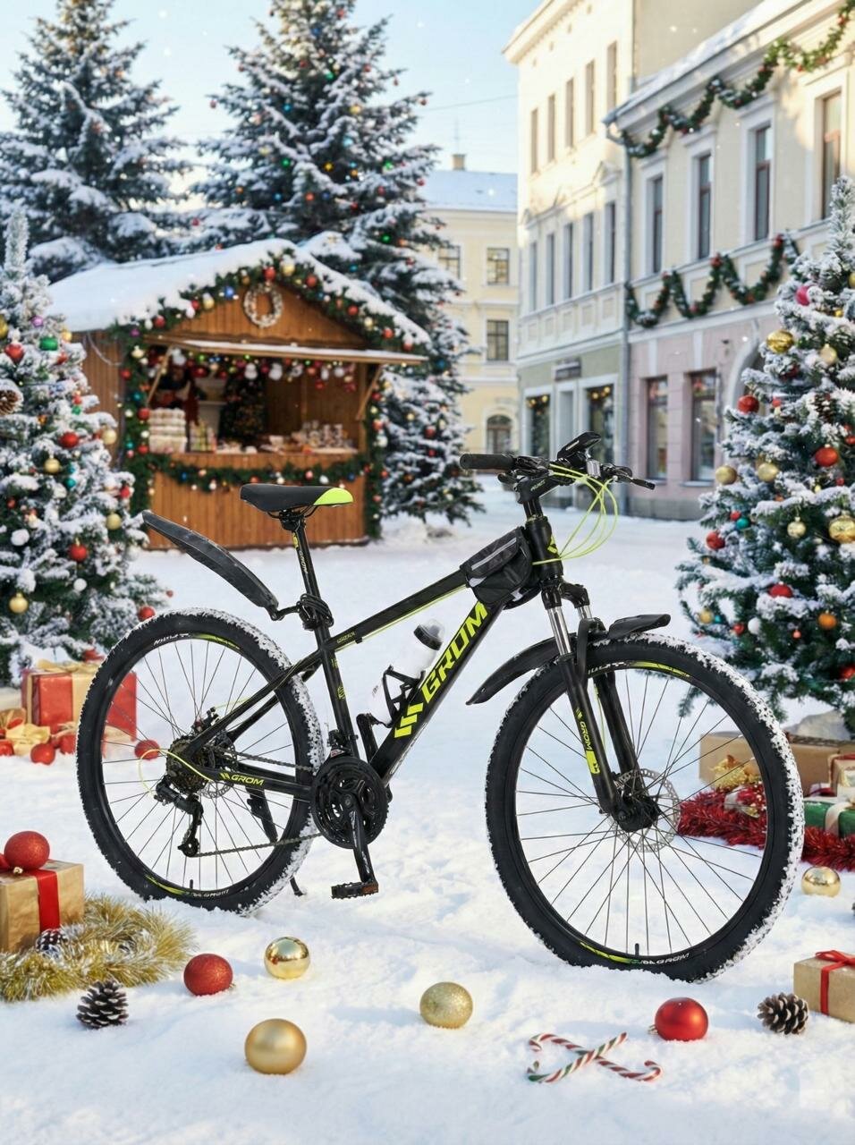 Горный велосипед GROM, городской, 26 дюймов/взрослый, мужской и женский для прогулки скоростной, спортивный желтый/черный