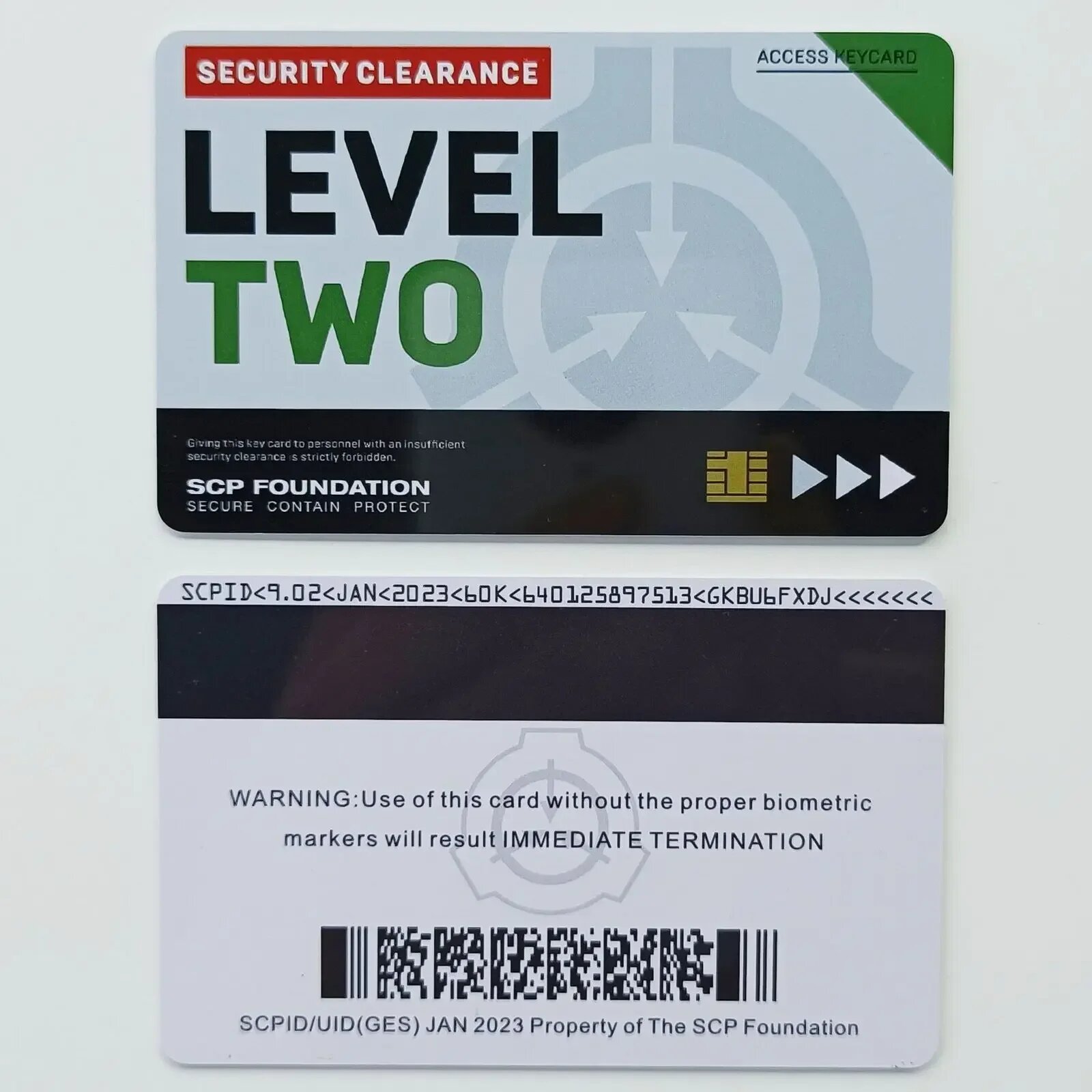Карта доступа Level Two SCP Foundation, цвет 9LEVEL2
