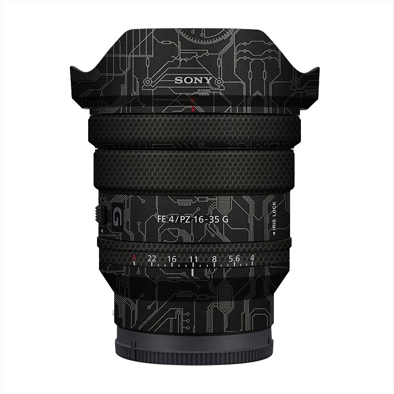 Цепь темно-золотой пленка для защиты объектива Sony 16-35мм F4G, электронный рисунок, устойчивая к царапинам с 3M клеем