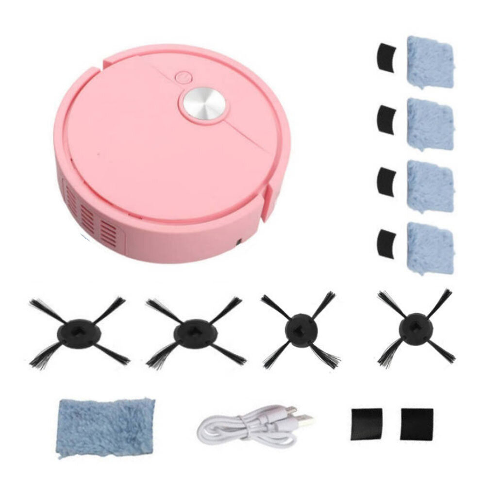 Робот-пылесос 1 в 1 подметает и моет полы, умный робот-пылесос + специальные аксессуары (2 боковые щетки + 4 швабры)