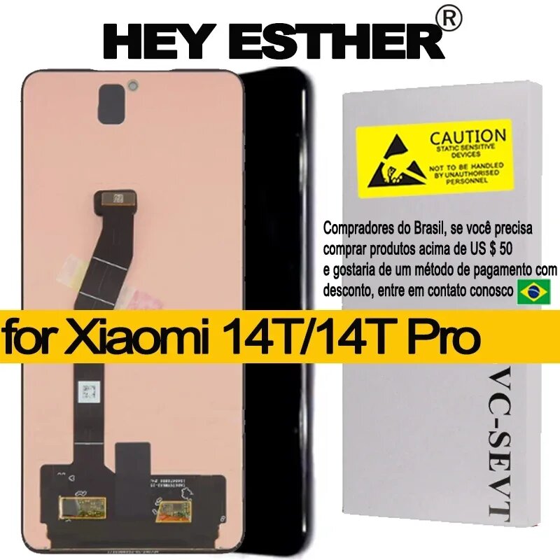 6,67 'оригинальный AMOLED 144 Гц для Xiaomi 14T ЖК-дисплей 2406APNFAG, дигитайзер сенсорного экрана в сборе для MI 14T Pro 2407FPN8EG ЖК-дисплей 14T Blue Frame