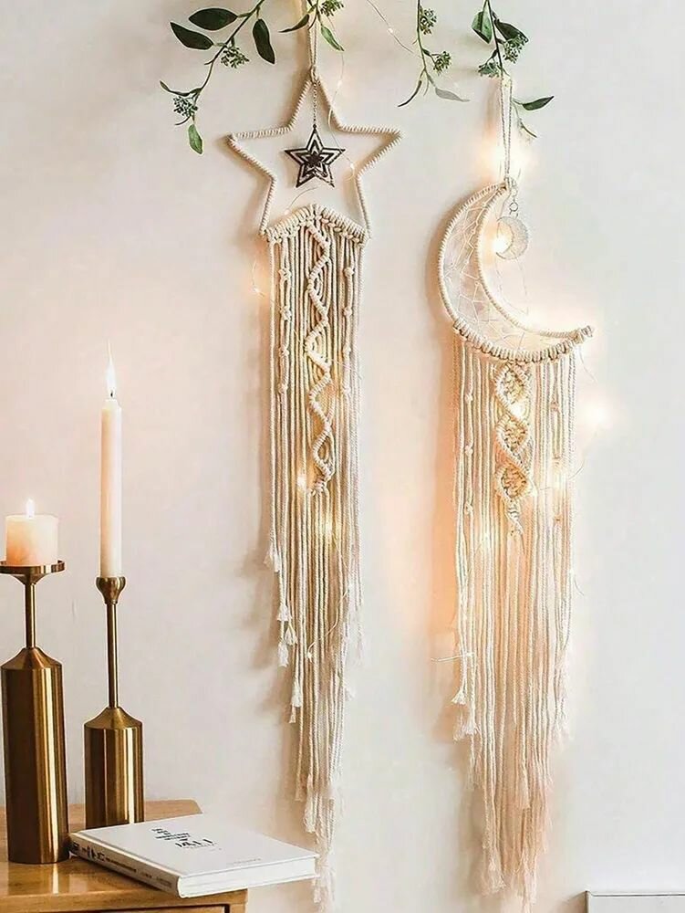 1 подвеска-луна ручной работы, длина 115 см, в стиле бохо, для украшения комнаты, на Рождество, в подарок