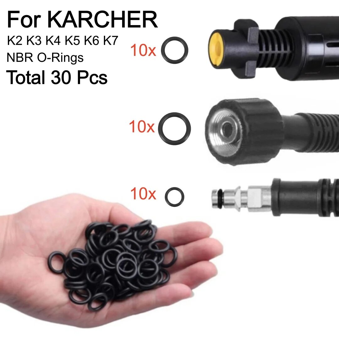 Набор Из 30 Резиновых Уплотнительных Колец Для Моек Высокого Давления Karcher K2 K3 K4 K5 K6 K7, Запасные Насадки Для Шлангов