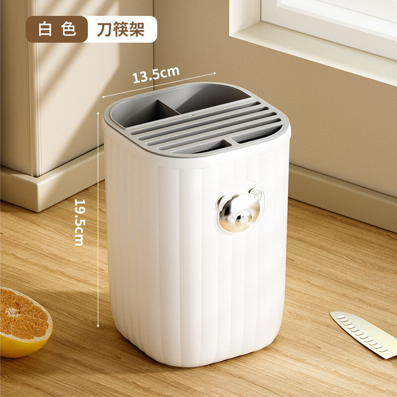 Кухонная вращающаяся подставка для ножей с медведем, многофункциональная подставка для палочек, подставка для ножей, интегрированный ящик для хранения столовых приборов