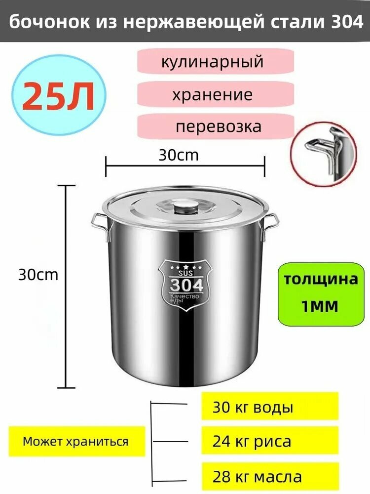Бидон, Нержавеющая сталь, 25 л