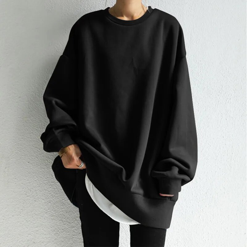 Черная женская толстовка Nowsaa, хлопок, XL