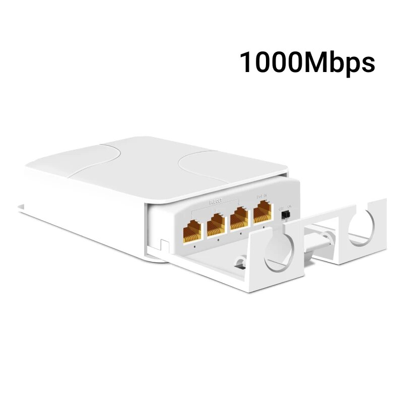 4-портовый водонепроницаемый PoE удлинитель 100/1000 Мбит/с для камер 1000M