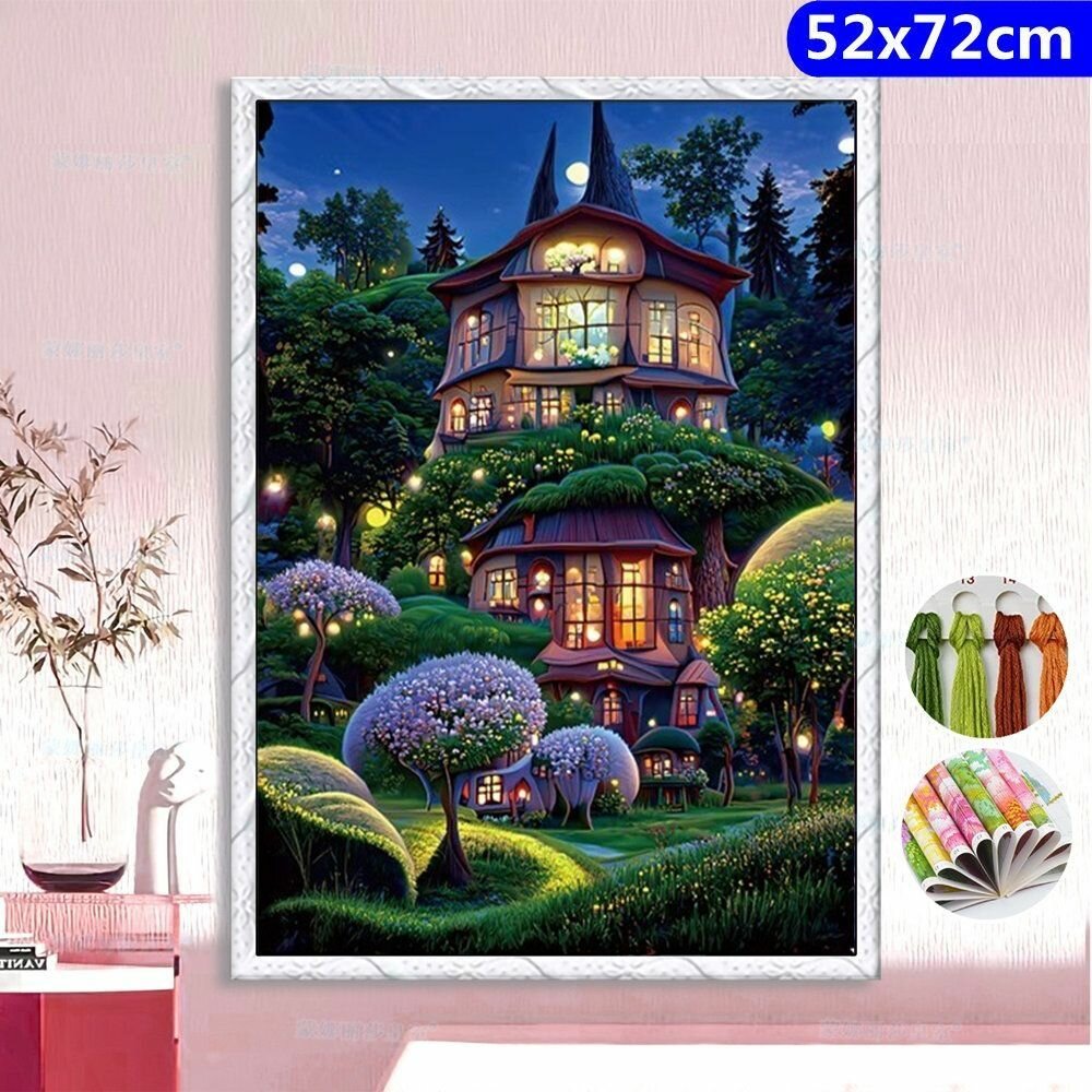 Эксклюзивный набор для вышивки крестиком Эльфийский дом от LYTOOMOY, 11CT 52x72 см, выполнен в технике полной зашивки