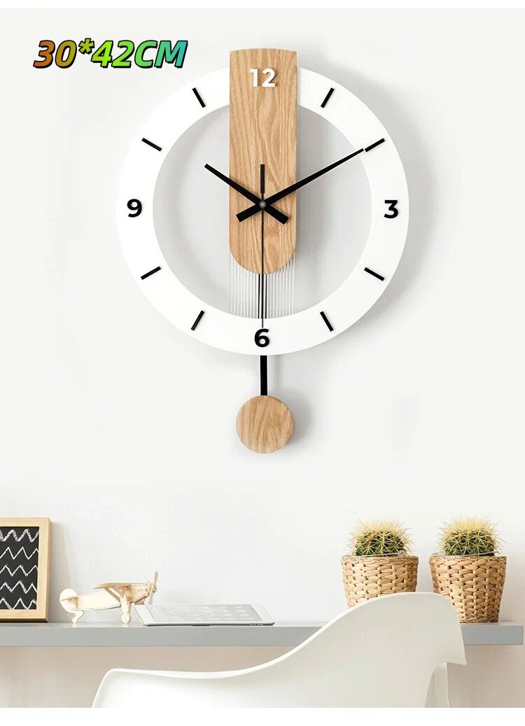 Настенные часы Ikea в скандинавском стиле, акриловый материал, средний размер 30*42 см