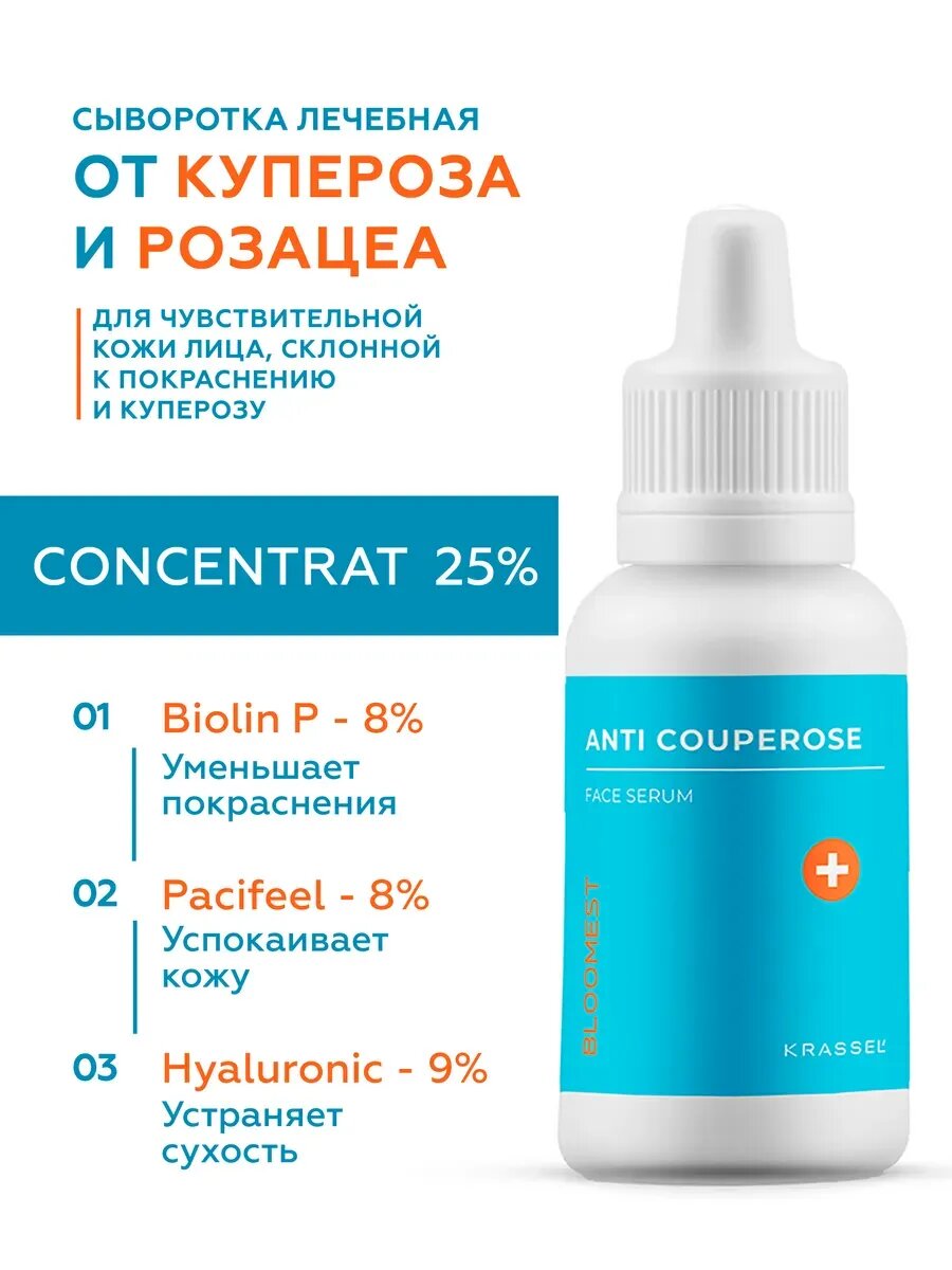 Антикуперозная сыворотка от купероза и розацеа на лице