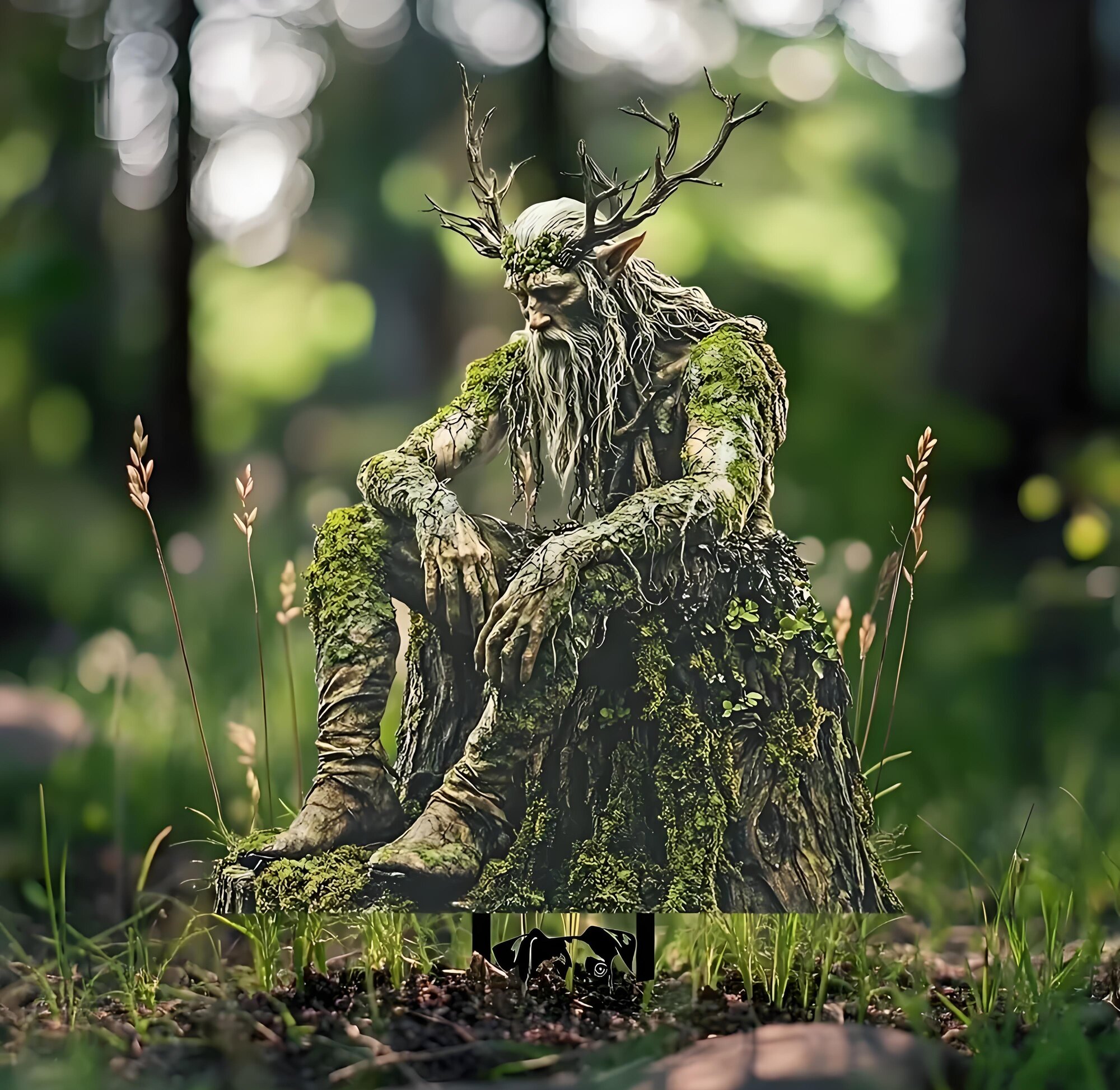 Садовые фигурки "Лесной гном" (30 см, устойчивые к УФ-лучам, для газона и клумб)