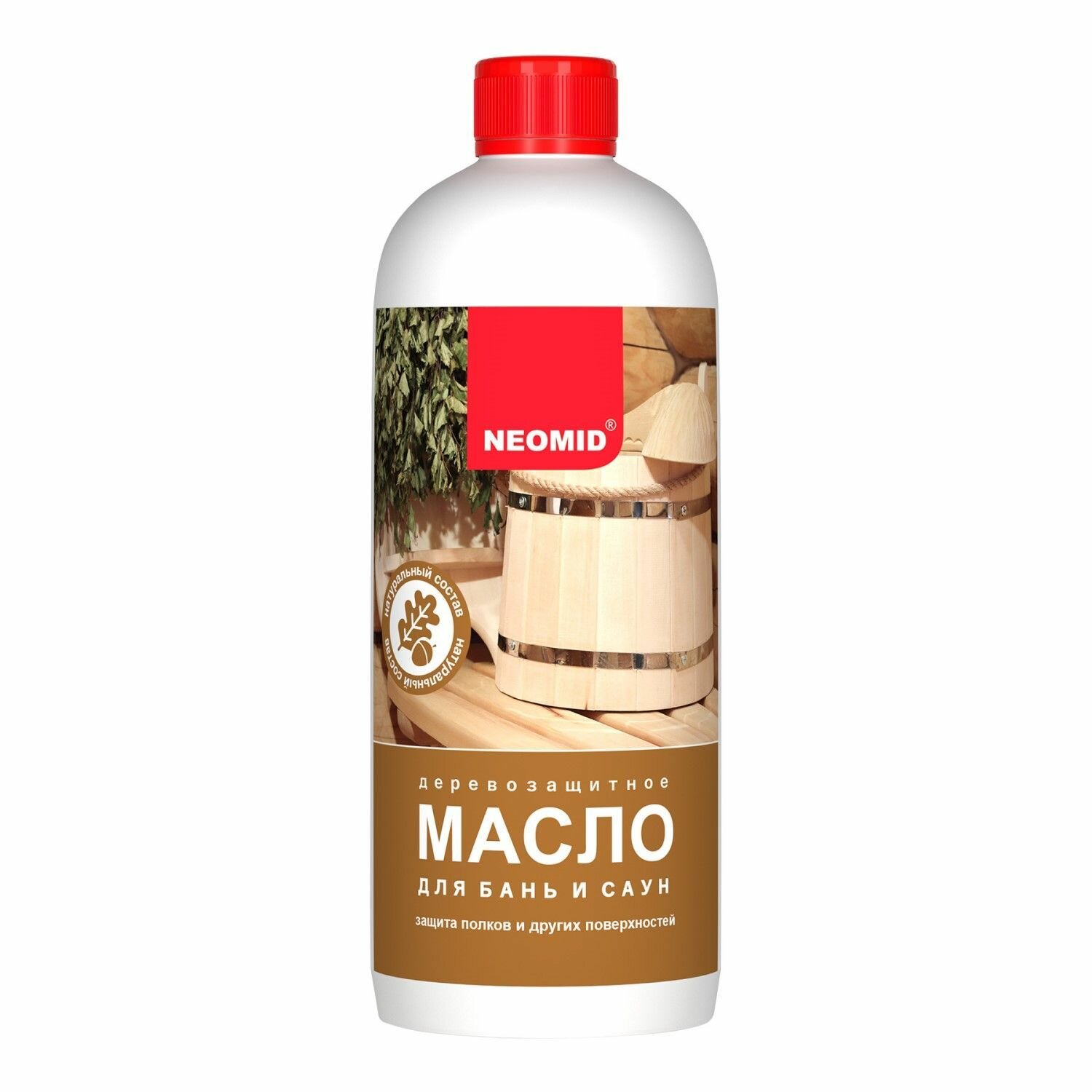 Масло для Бань и Саун (Полков) Neomid 0.5л Деревозащитное, Бесцветное для Внутренних Работ / Неомид.