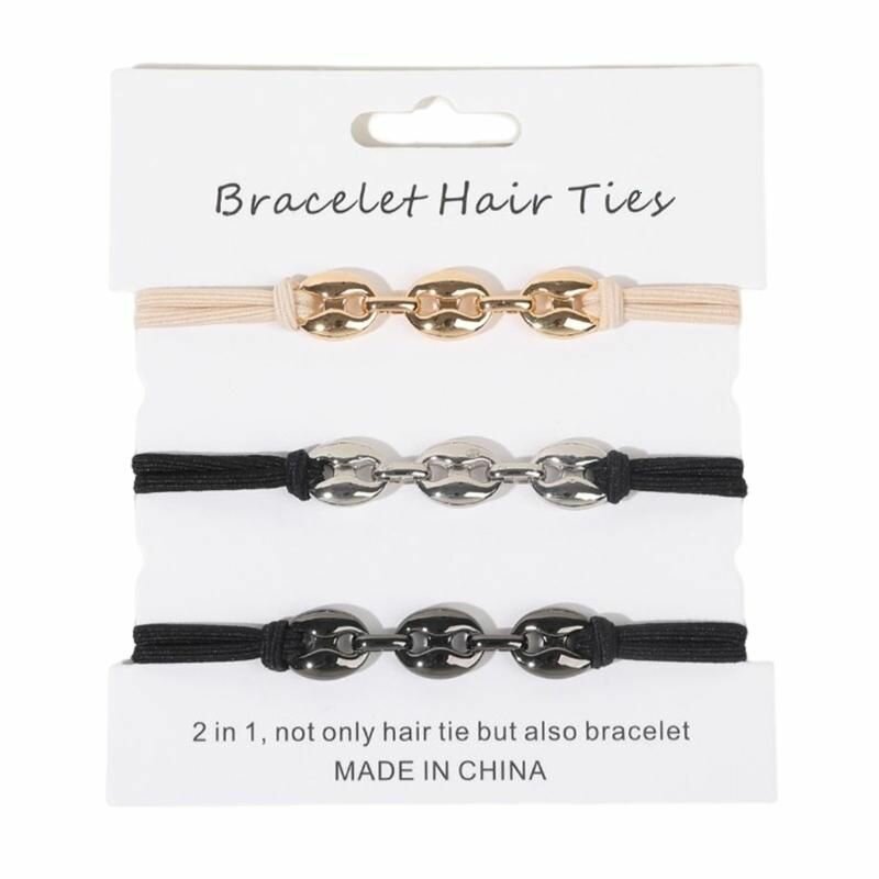 Браслет Резинка для волос Держатель для хвоста, пуговица из трех частей