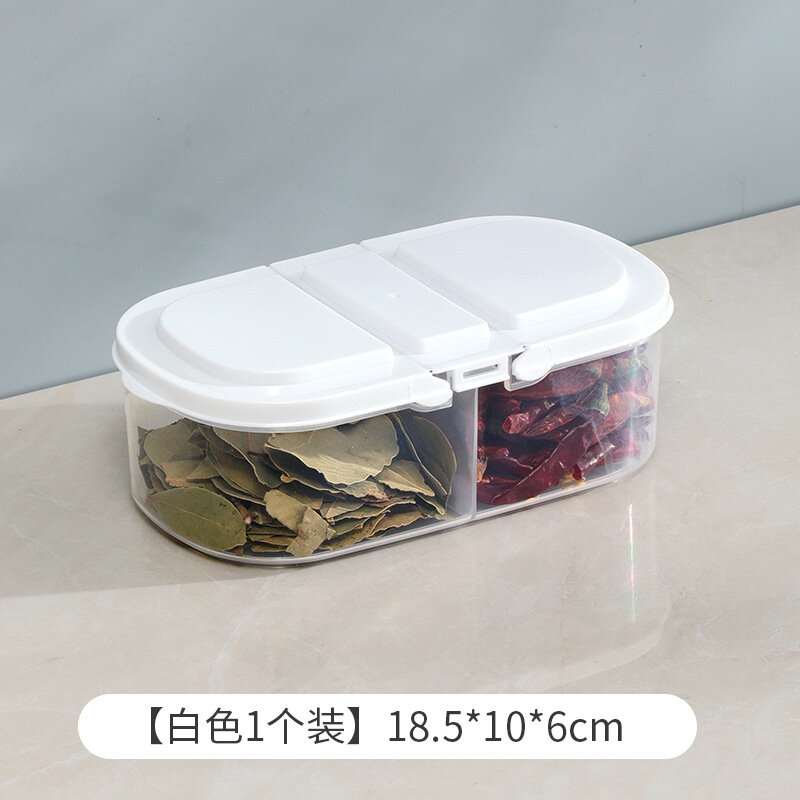 Герметичный контейнер для специй с белой крышкой, кухонная организация для трав и приправ, 8 отделений,