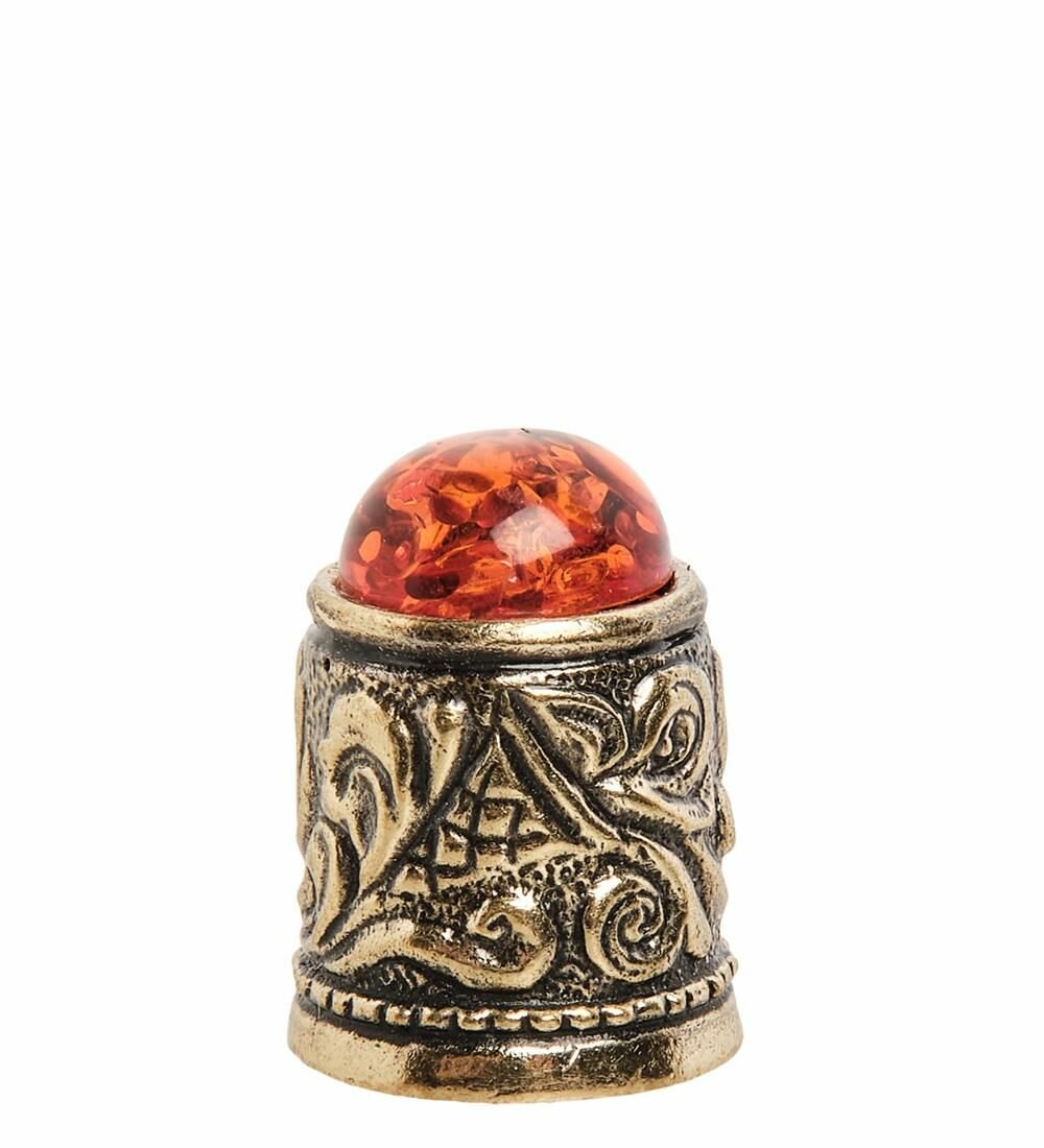 Наперсток (латунь, янтарь) A2036952 Народные промыслы, бронзовый