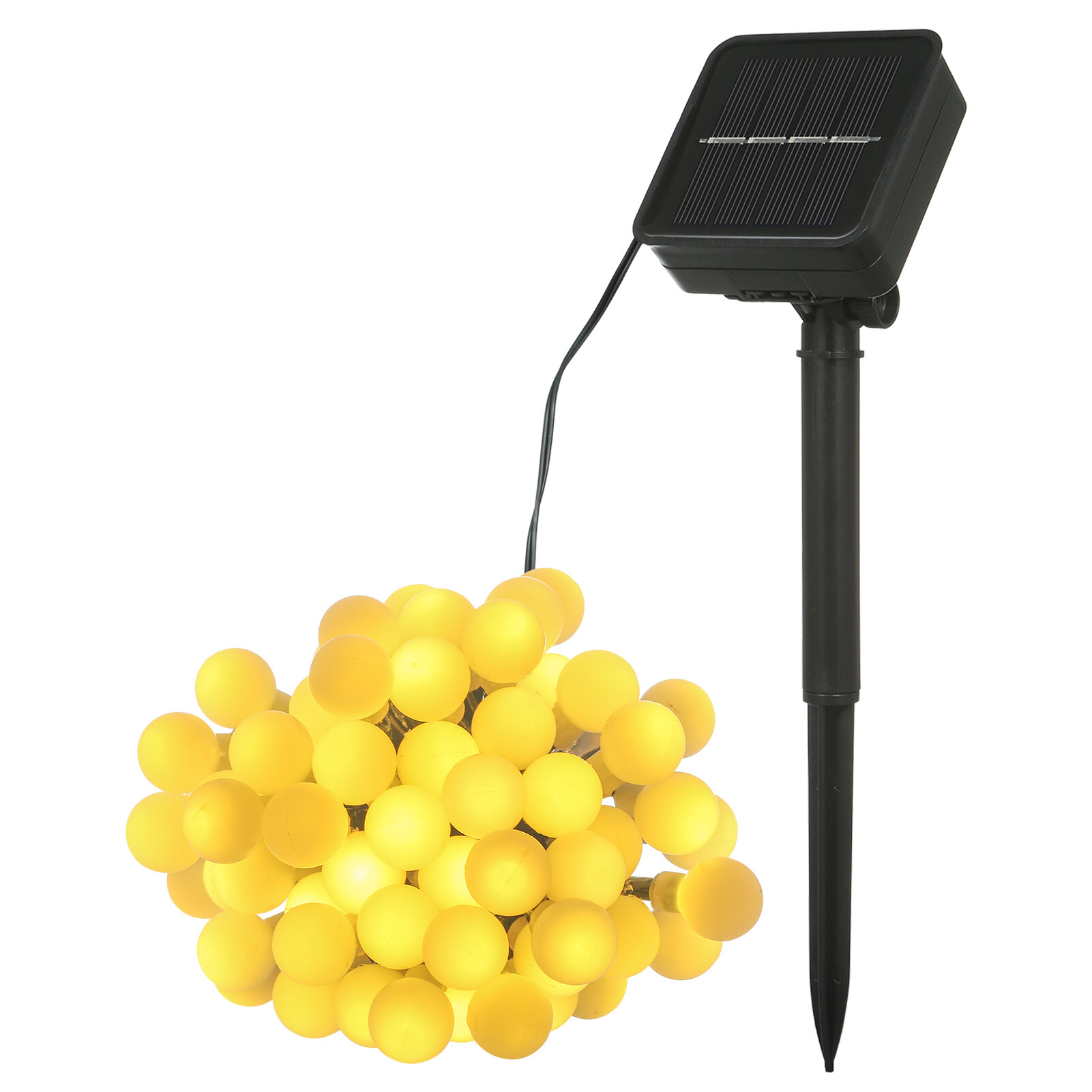 Солнечные Светодиодные Световые Гирлянды 8м/26.2фут 60LED Шаровидные Феерические Светы с 8 Режимами Освещения Декоративная Шарообразная Гирлянда Лампа IP44 Водонепроницаемая Подвесная Свет для Уличного сада Двор Праздник Рождества