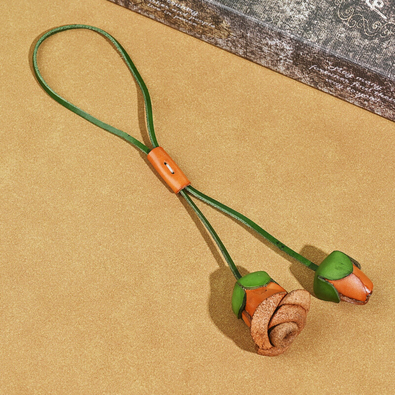 Кросс-бордерный хит продаж, высококачественный ручной работы подвеска из натуральной кожи в виде розы, стиль Ins, автомобильное украшение