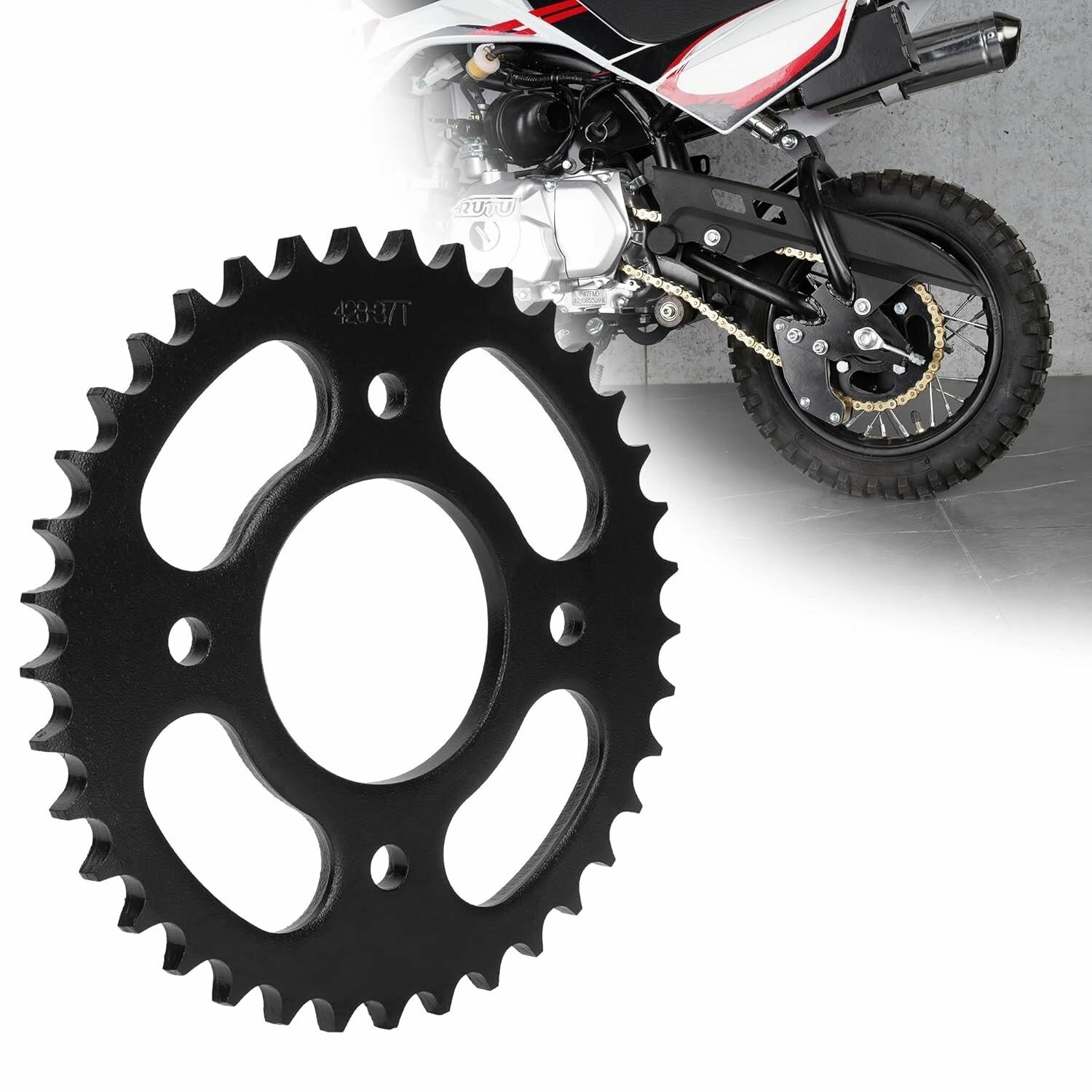 Звезда ведомая 428-37T 58mm на мотоцикл / питбайк