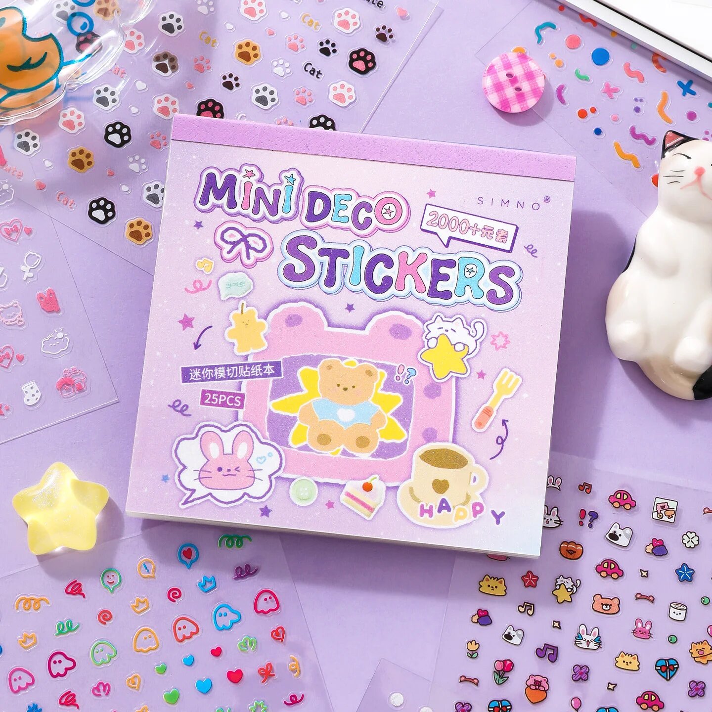 Мини наклейки Kawaii 25 листов, Цвет: 2, A-50 sheets
