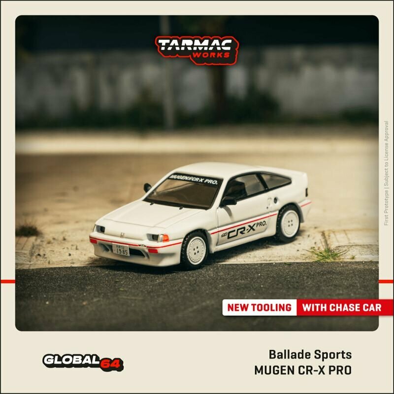 Машинка TW 1:64 HONDA Ballade Sports MUGEN CR-X PRO White T64G-TL058-WH Die-cast Alloy Car Model Collection Toy Gift