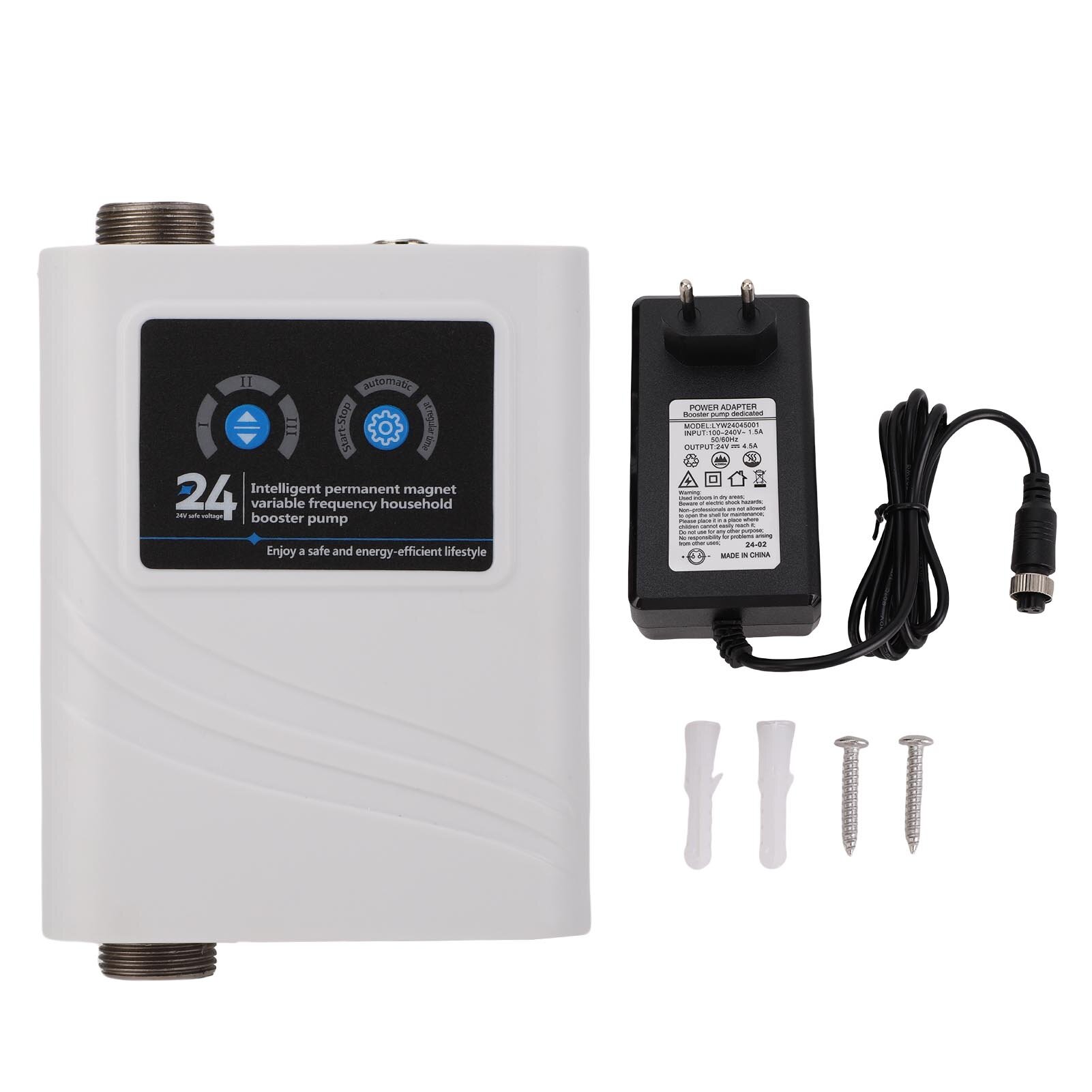 Насос Повышения давления воды 120 Вт с 3 Передачами, Регулируемая Высота Подъема 28 Метров, 42Л/мин, Переменная Частота, Автоматический Домашний Насос Повышения давления ЕС, Штекер 100-240 В