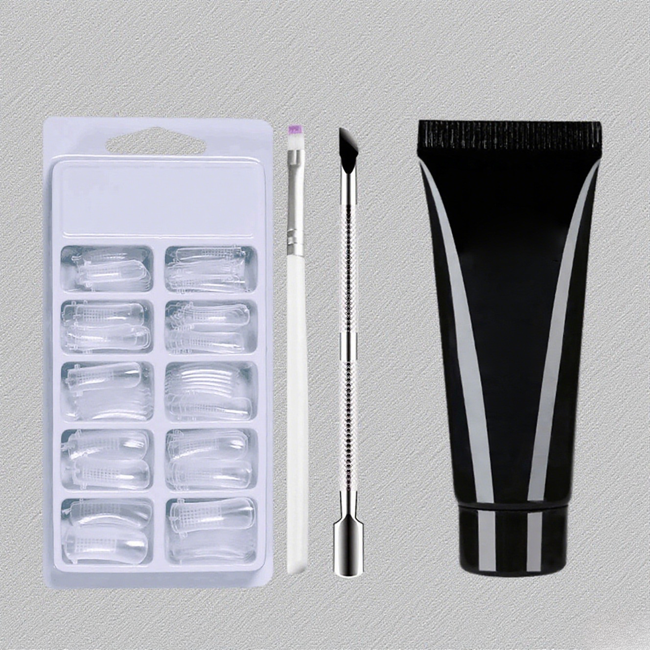 Набор для ногтей UV LEDгель для наращивания ногтей набор прозрачный акриловый искусственные ногтевые пластинки двусторонний пушер для ногтей ручка для ногтей для быстрого наращивания ногтей салонный инструментальный набор для ногтей Белый Прозрачный