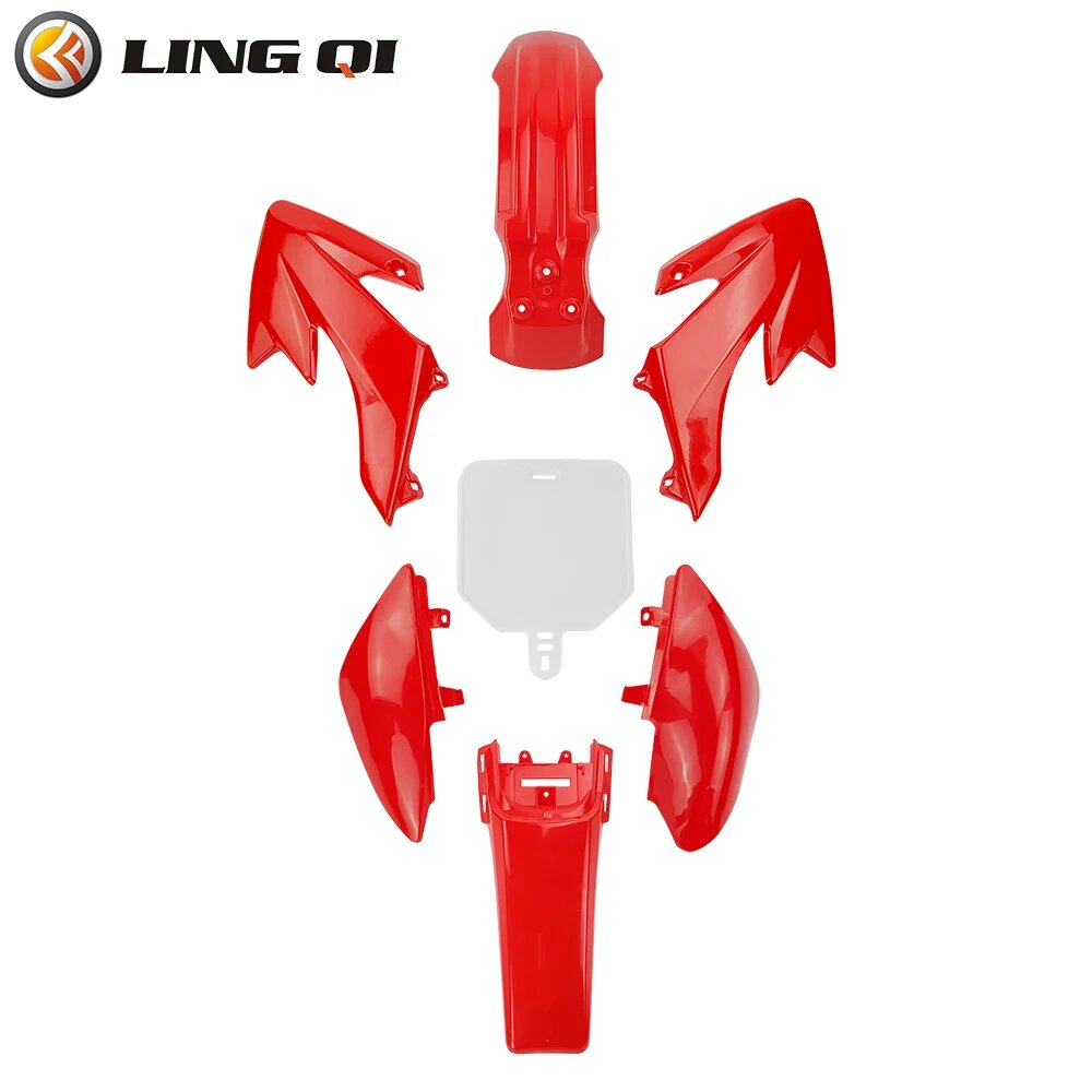 Комплекты пластиковых обтекателей CRF50 XR50 с более длинным передним и задним крылом. Модифицированный пластиковый корпус подходит для мотоцикла Pit Dirt CRF 50 Красный, Красный