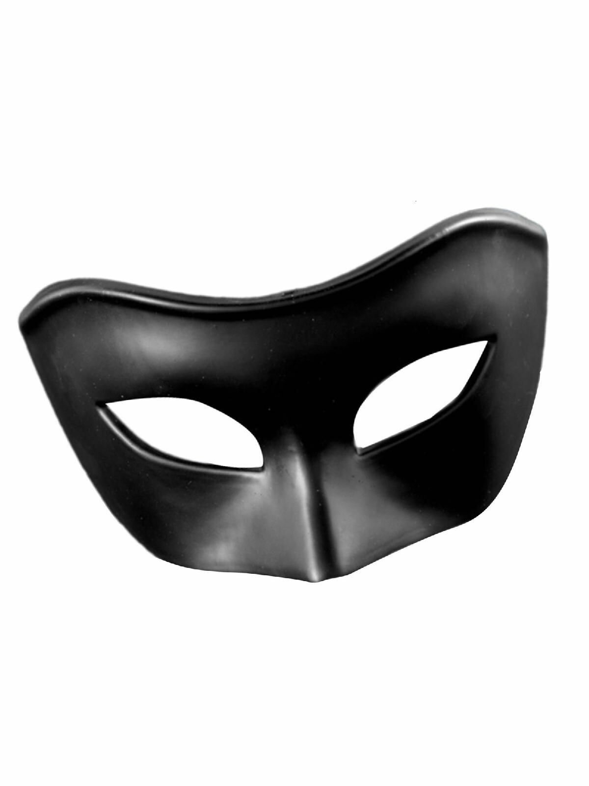 Полумаска Венецианская для Хэллоуина и Карнавалов, Черный