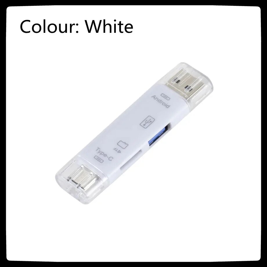 Белый многофункциональный OTG адаптер 5-в-1 Card Reader