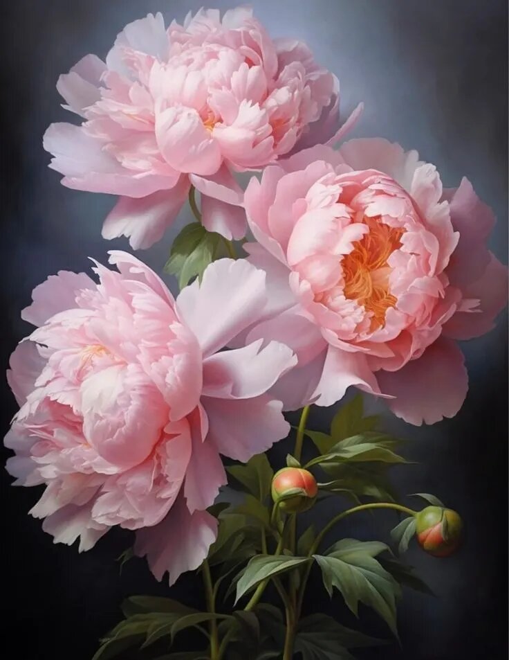 Алмазная Мозаика Цветущий Пион 40х50 См