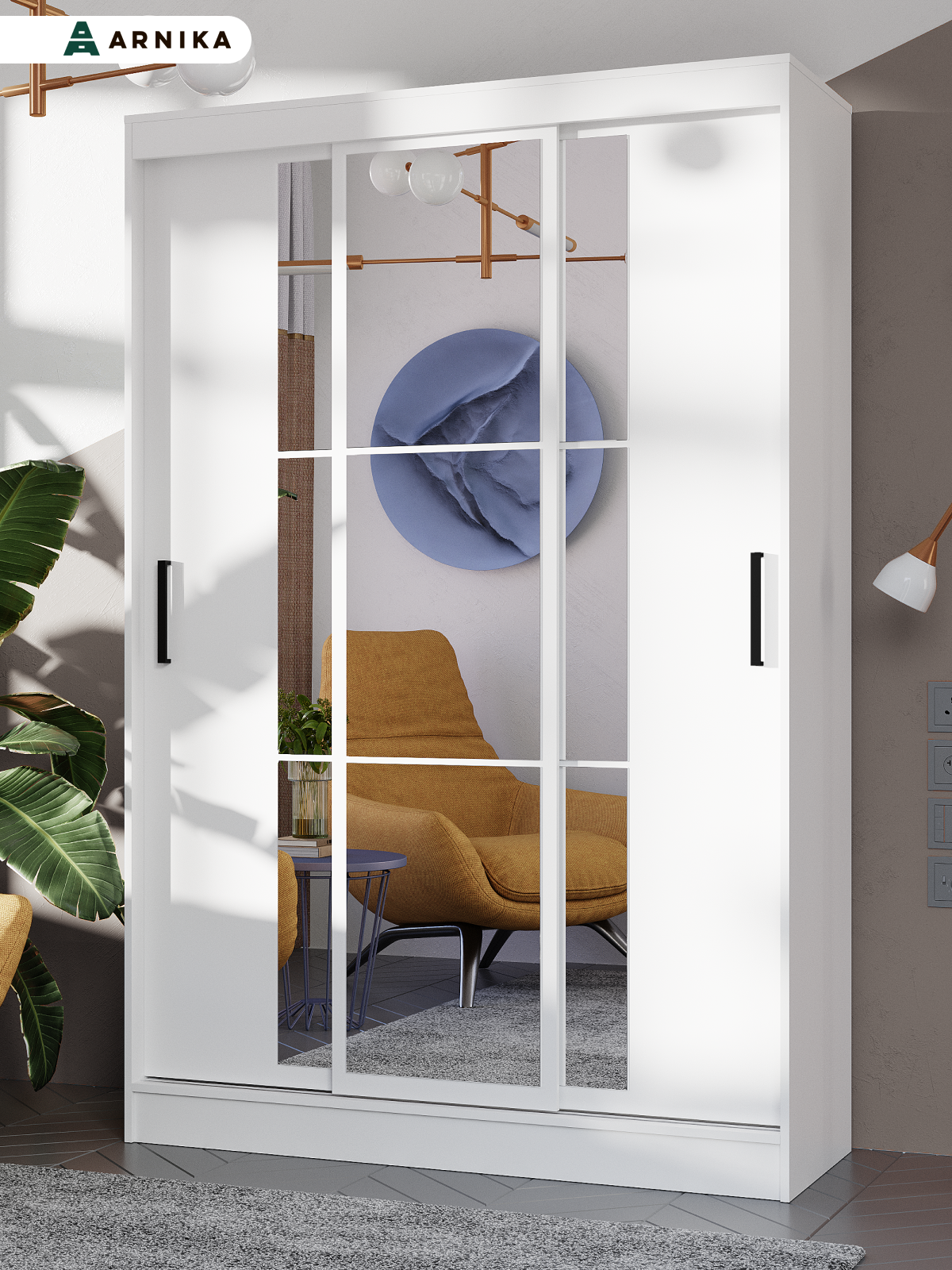 Шкаф-купе ARNIKA "Тео", напольный, ЛДСП, 200х131х50 см, 3 двери