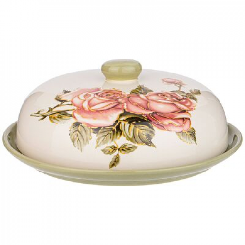 Блюдо керамика для блинов 23СМ корейская роза А-М