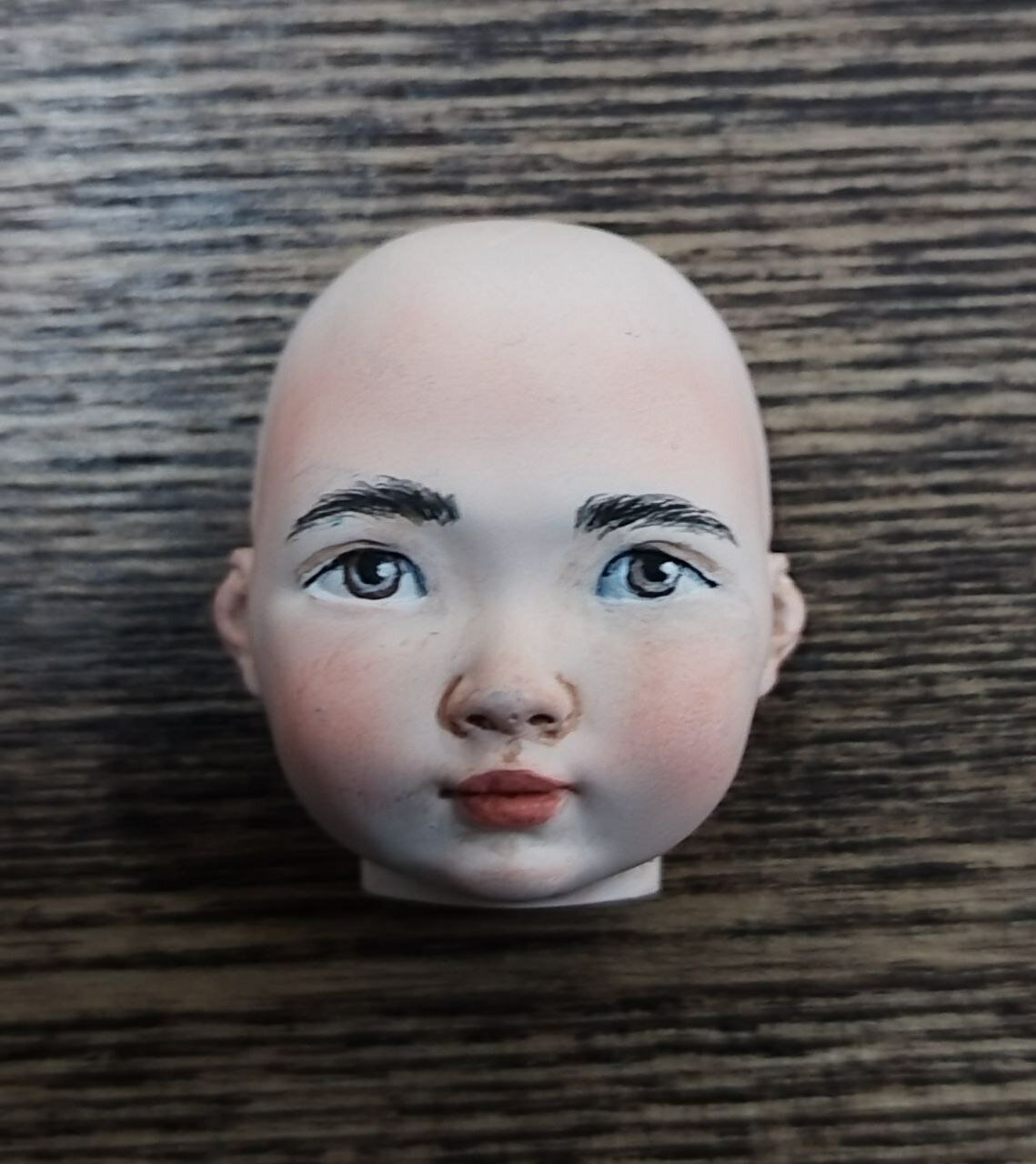 Расписанное лицо для ватной игрушки